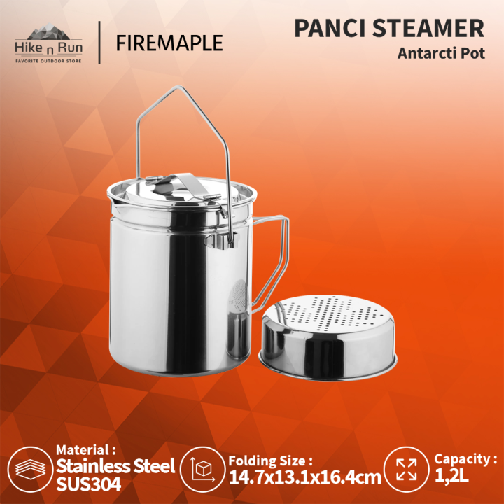 Panci Steamer Camping Firemaple Antarcti Stainless Steel Pot 1.2L ...