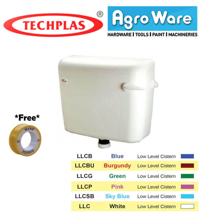TECHPLAS Elegen Flush Low Level Plastic Flush Cistern Toilet Cistern ...