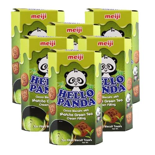 Meiji Hello Panda Green Tea Biscuit 6 Pack (250g per pack) | Lazada PH