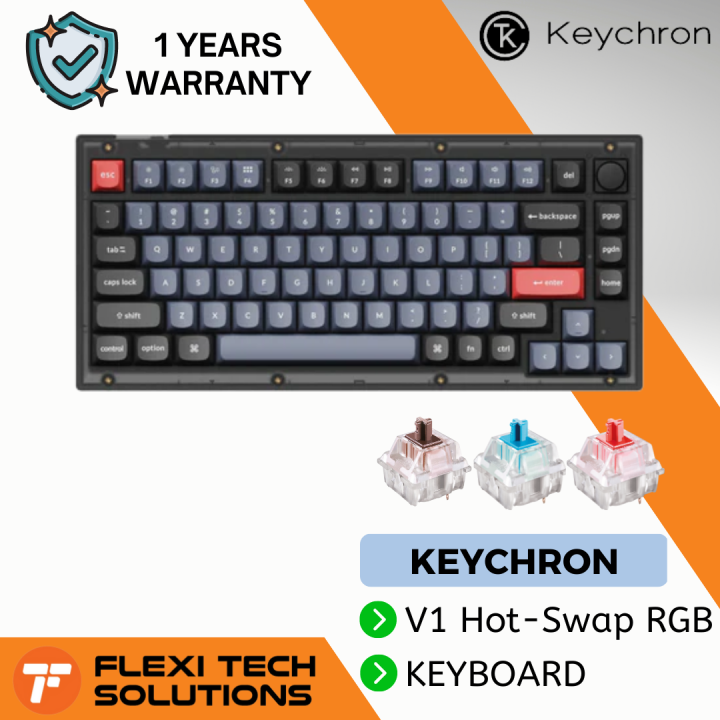 Flexi Tech KEYCHRON V1 Hot-Swap RGB Fully Assembled Knob Frosted Black ...