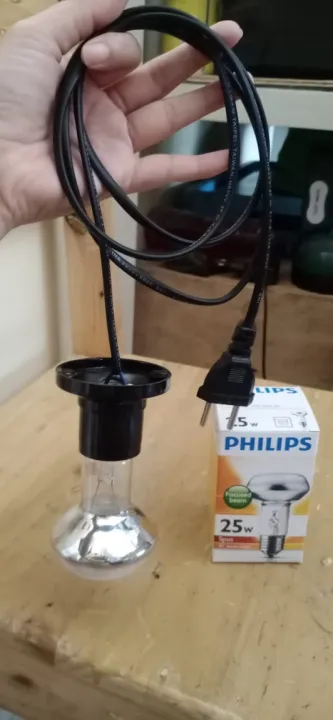 LAMPU PENGHANGAT PHILIPS SPOT 25 WATT + FITTING LAMPU BROCO DAN KABEL ...