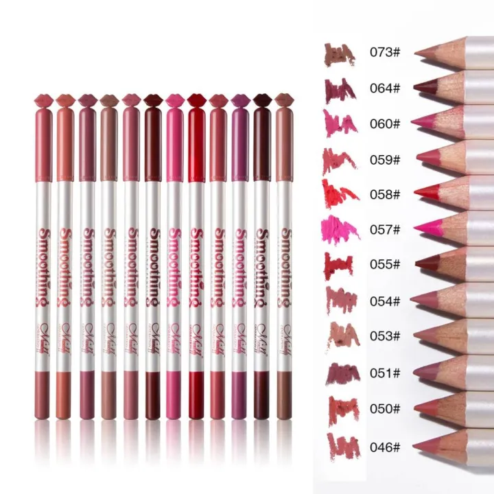 Leach 12 Colors/set Matte Waterproof Lipstick Pen Wooden Stereo Lip ...