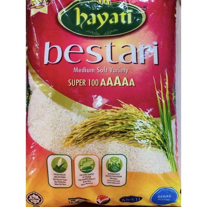 Beras Hayati Bestari 5A AAAAA/ Lazaat 3A AAA 10kg Lembut dan Wangi | Lazada