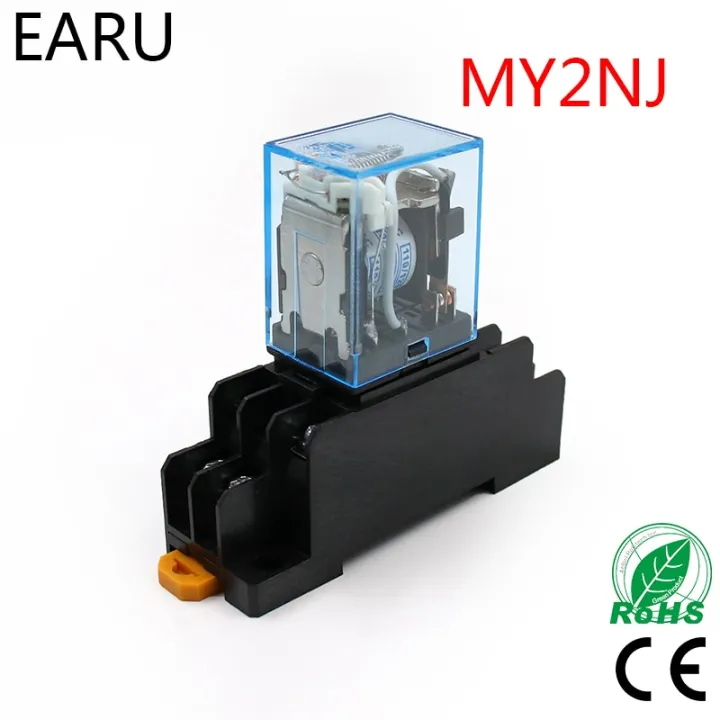 MY2P HH52P MY2NJ Relay Coil General DPDT Micro Mini Electromagnetic Relay Switch With Socket ...