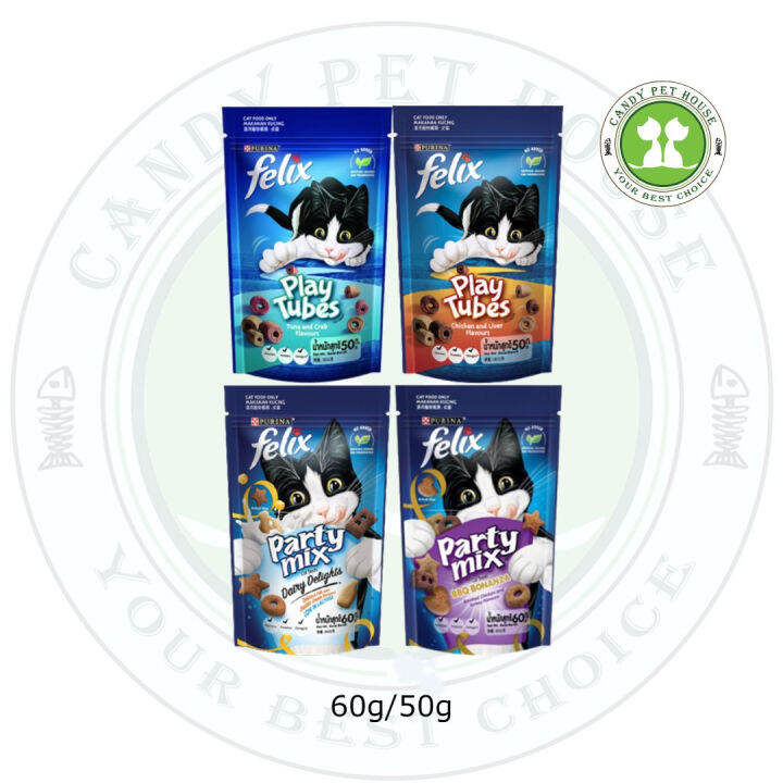 Purina Felix Cat Treats/Cat Snacks(Play Tubes/Party Mix)-50g/60g | Lazada