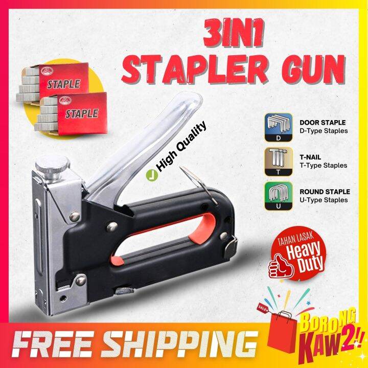 Multitool Nail Stapler Heavy Duty 3 in 1 Stapler Gun Bullet U-Type T ...