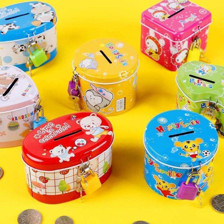 Mini Coin bank with Lock and Key Alkansya Cute Piggy Bank Coinbank ...