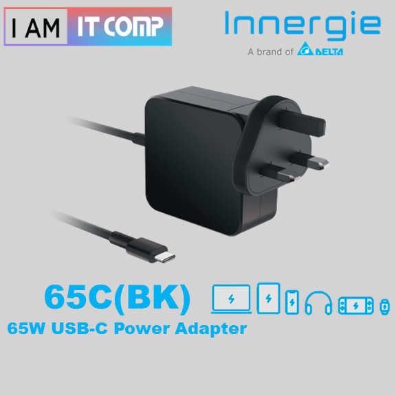 Innergie Notebook 65W USB-C Black Adapter , PD Fast Charge, Reliable ...