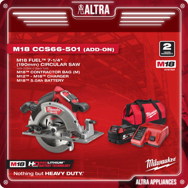 Milwaukee M18 FUEL 7-1/4" (190 mm) Circular Saw - Model M18 CCS66 | Lazada