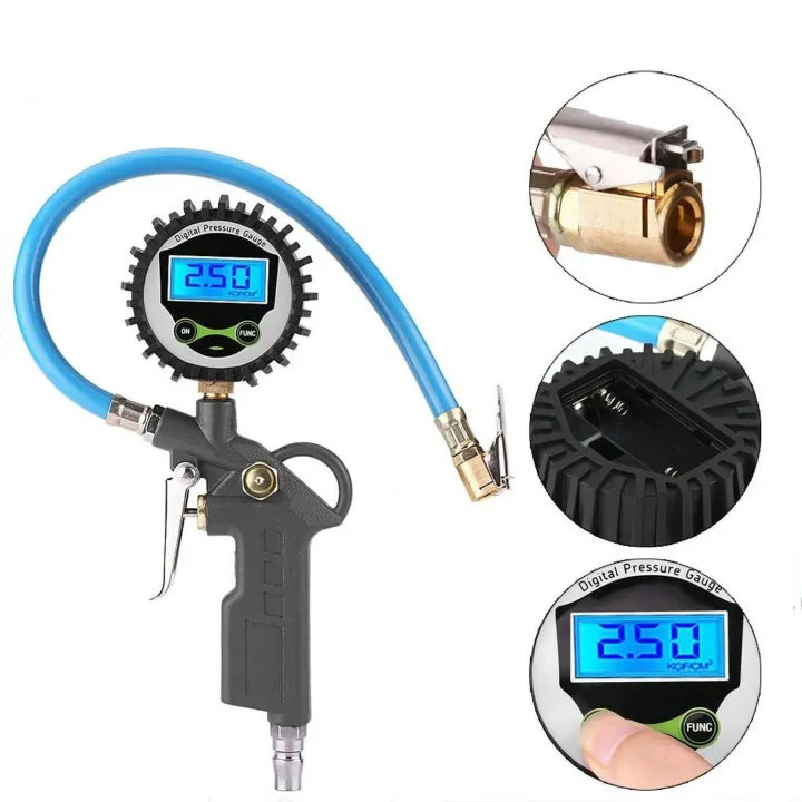 Digital Car EU Tire Air Pressure Inflator Gauge LCD Display LED ...