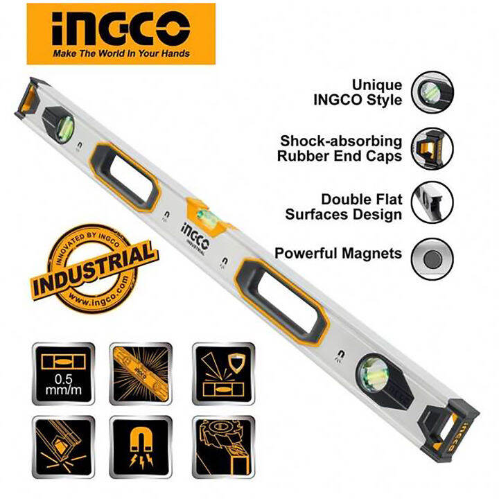 INGCO Spirit Level bar with Powerful Aluminum Magnetics 120cm HSL38120M ...