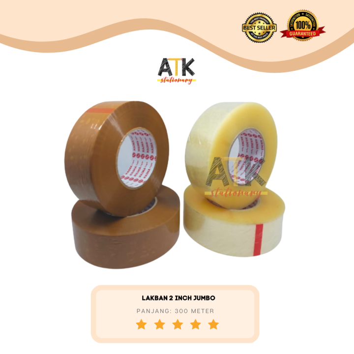 Lakban Bening & Coklat 45mm x 300 Meter LAKBAN JUMBO Tebal 2 inch atk | Lazada Indonesia