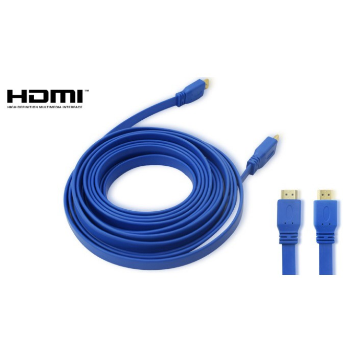 HDMI Flat Cable HIgh Quality 1.5M/5M/15M/20M Blue Color | Lazada PH