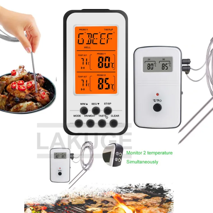Termometer Suhu Makanan Digital Wireless 2 Probe | Lazada Indonesia