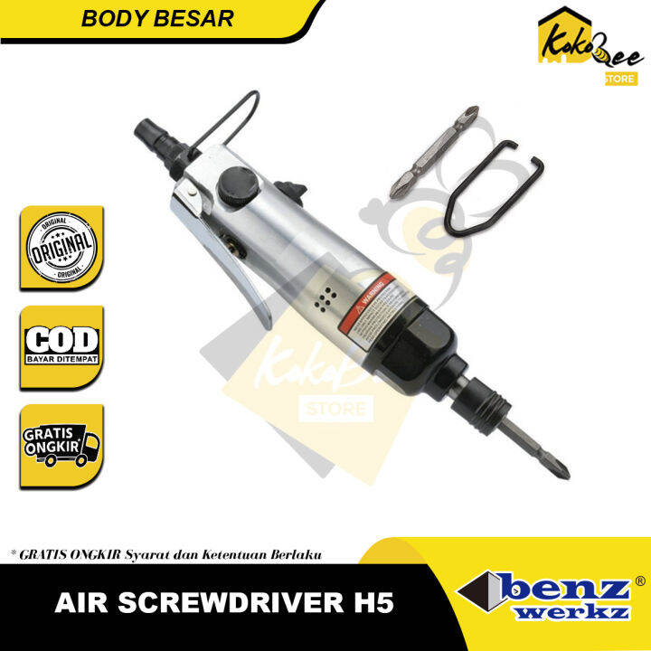 Air screwdriver obeng angin air impact screwdriver 1/4" body besar H5 ...