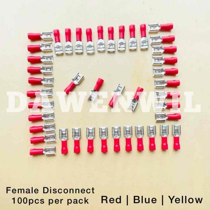 100 Pcs FEMALE DISCONNECT | Capacitor Terminal Lugs | DAWENWIL | Lazada PH