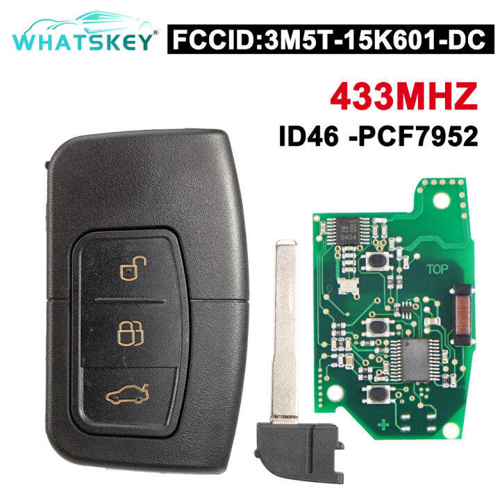 WhatsKey Flip Folding Remote Car Key 433MHZ ID46 Chip For Ford Fusion ...