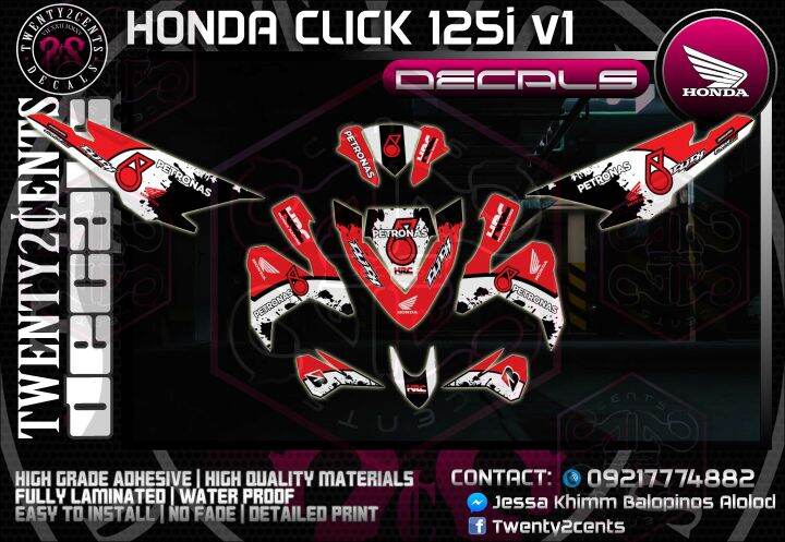 honda click 125i / 150i version 1 decals | Lazada PH