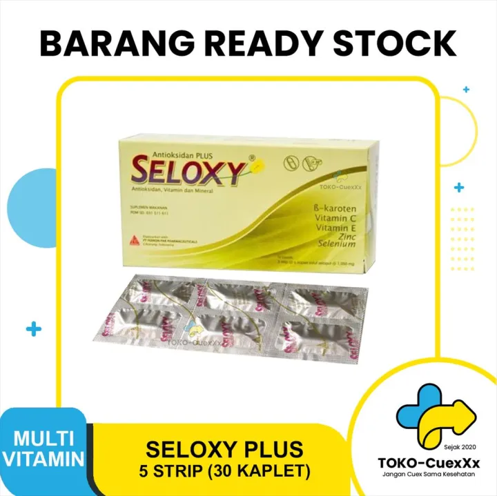 SELOXY CAP 1 BOX ISI 30 TABLET ANTIOKSIDAN PLUS VITAMIN C , E DAN ZINC ...