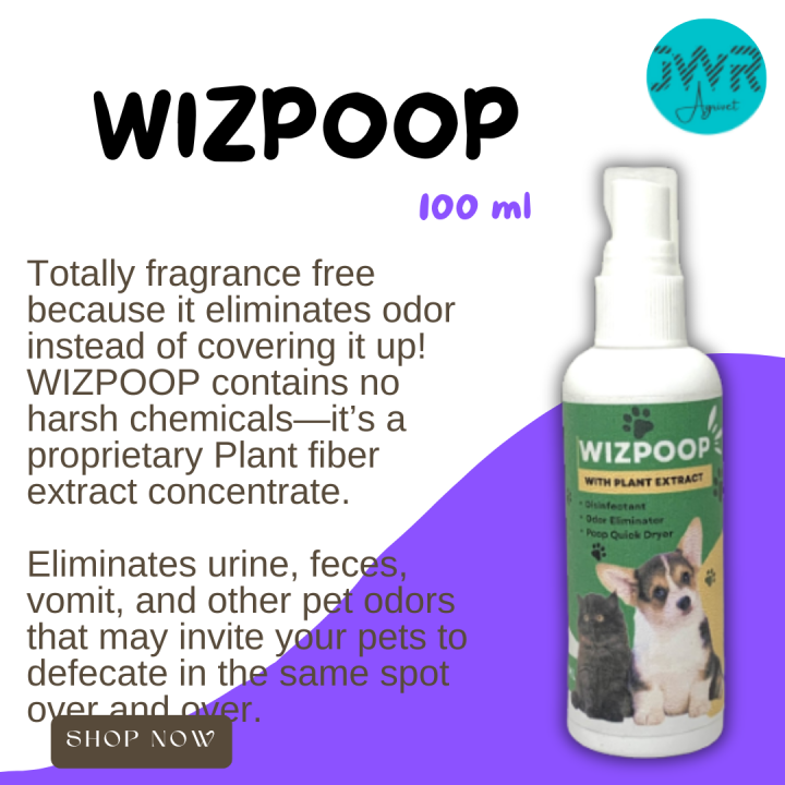[JWR AGRIVET] 1pc Wizpoop 100ml Poop Disinfectant Odor Eliminator Quick ...