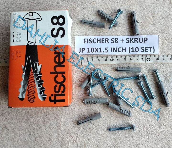 FISCHER S8 + SEKRUP JP 10 X 1,5 INCH (10 SET) | Lazada Indonesia