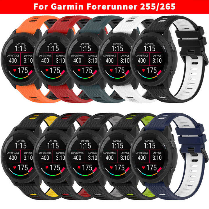 แถบซิลิโคน22มม. สำหรับ Garmin Forerunner 265 255 255ม. Vivoactive 4 Venu 2-965สายสายรัดข้อมือ ...