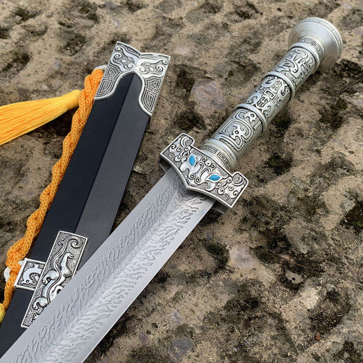Longquan Baijiang Sword Ancient Han Sword Jian Qin Stainless Steel Sword Integrated Self-Defense ...