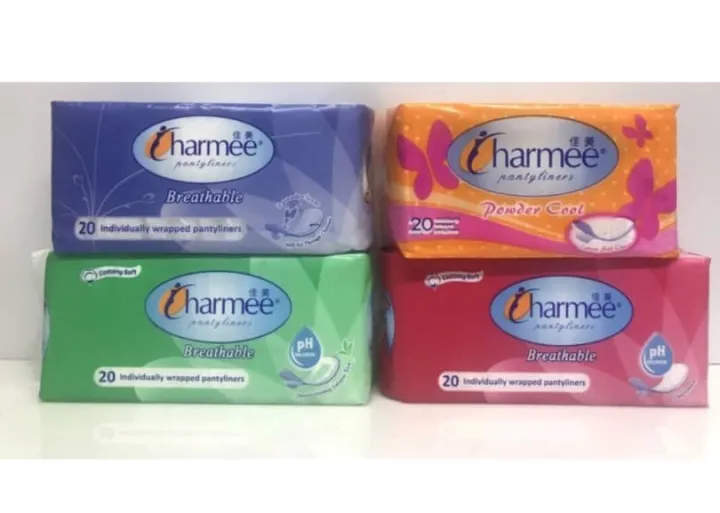 CHARMEE PANTYLINERS breathable (unscented, green tea, cool powder ...