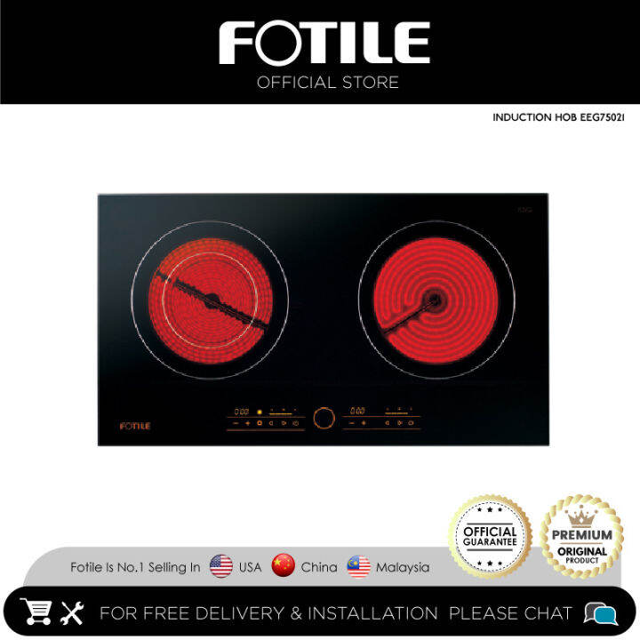 FOTILE Kompor Listrik 2 Tungku - EEG75201 - Dilengkapi dengan Glass ...