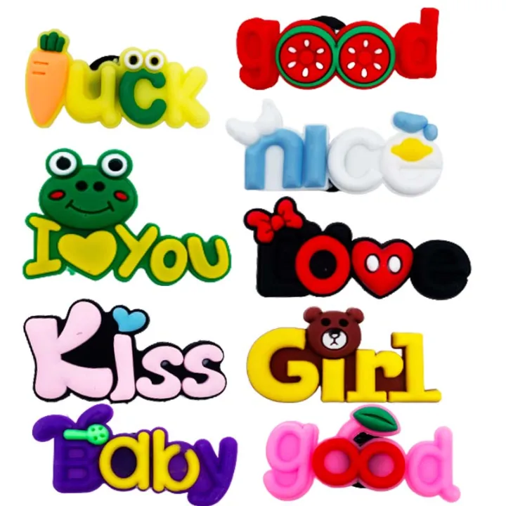 crocs The word series personality Design Jibbitz Crocs Pins for shoes ...