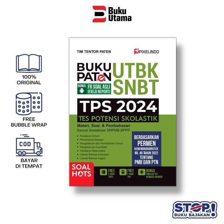 BUKU PATEN UTBK SNBT TPS TES SKOLASTIK 2024 (TERBARU DENGAN 7 SUB TES ...