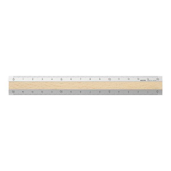 MIDORI Aluminum Wooden Ruler 15cm Light Brown (D42257006) / ไม้บรรทัด ...