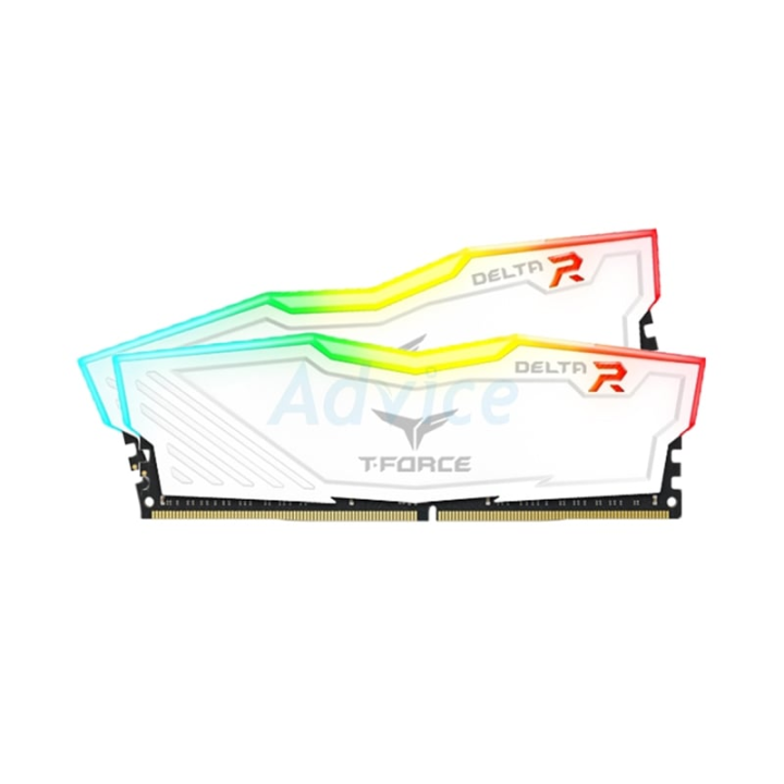 RAM DDR4(3600) 32GB (16GBX2) TEAM DELTA RGB WHITE | Lazada.co.th