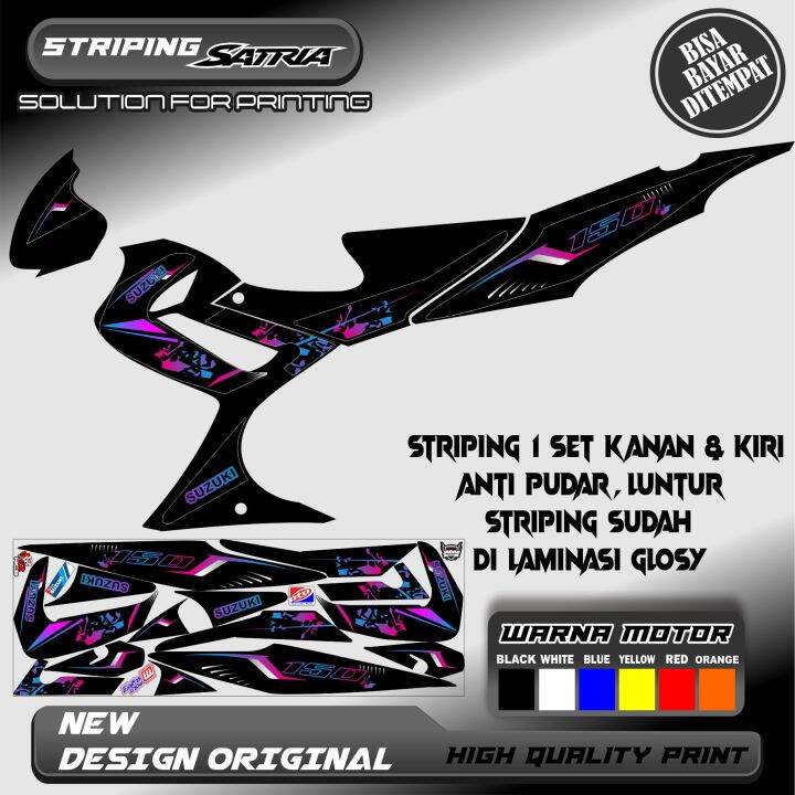 STRIPING VARIASI MOTOR SUZUKI SATRIA FU BARONG / CBU STICKER SIMPEL ...