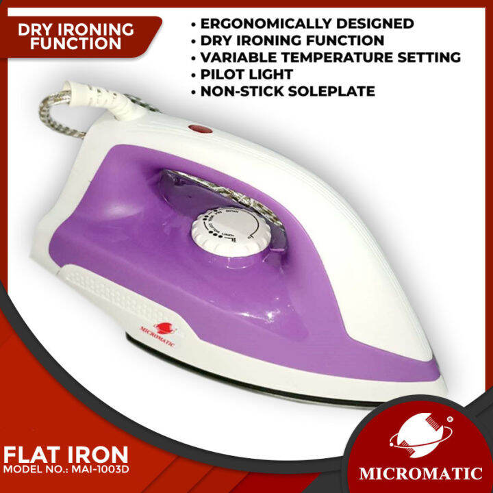 Micromatic MAI-1003D Dry Ironing Function 1000W Flat Iron | Lazada PH