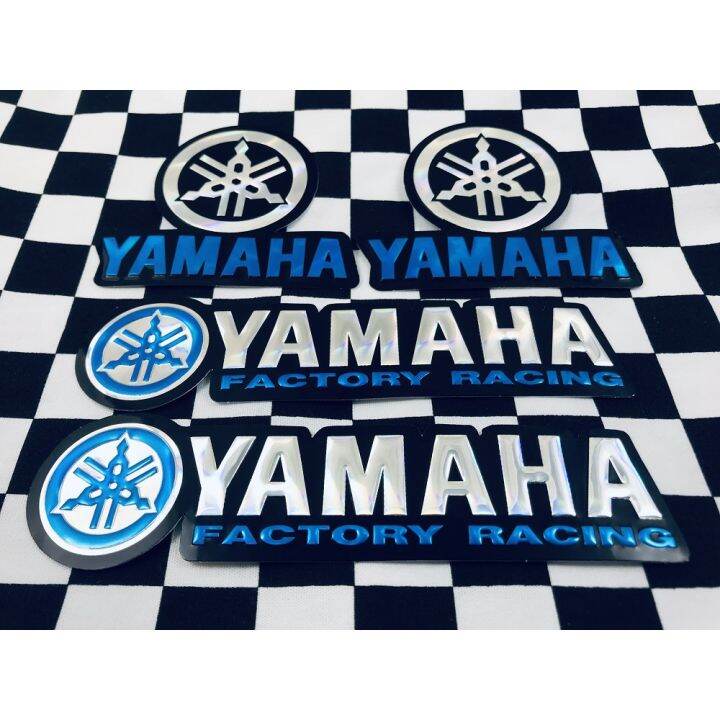 HOT** สติ๊กเกอร์ Yamaha Sticker สติกเกอร์ สีฟ้า แต่งรถ ติดรถ โลโก้ Logo ...