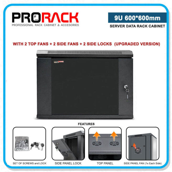 PRORACK 9U (600x600mm) Server Rack Cabinet (For Self-Assembly) Wall ...
