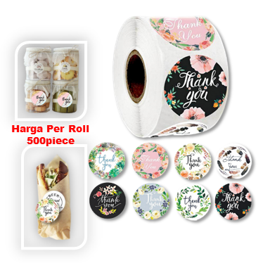 Stiker Thank You Segel Box Makanan Sticker Label Terima Kasih Kemasan ...