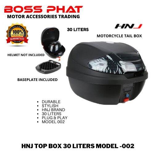 HNJ 02 top box 30liters motorcycle top box / HNJ TOP BOX COD-BLACK ...
