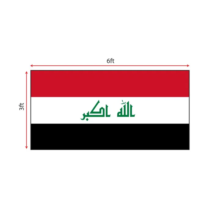 Iraq Flag 3x6ft, Bendera Iraq 3x6ft, Polyester | Lazada