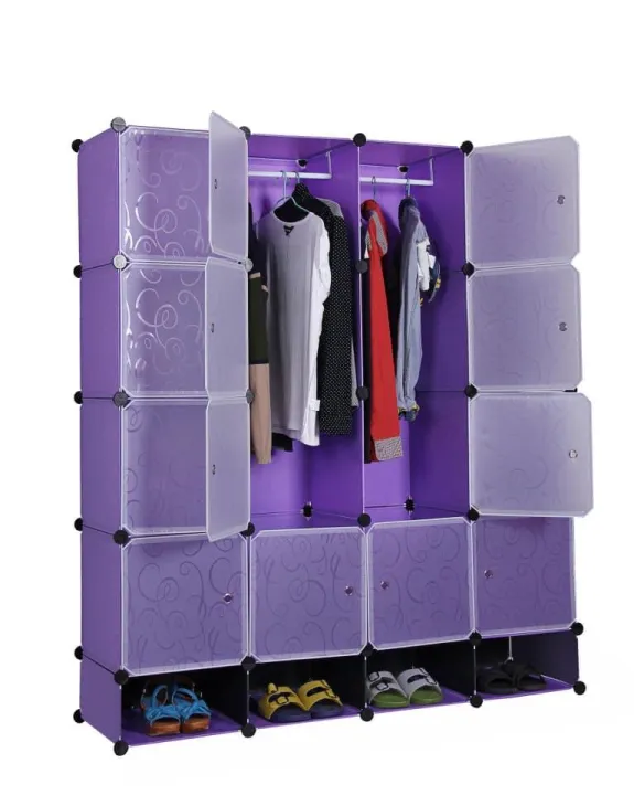 Tupper Cabinet 16 Cubes Doors DIY Storage Cabinet with Bottom Shoe Rack ...