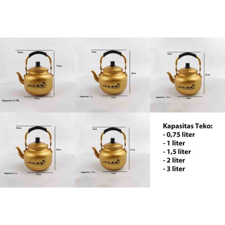 Teko Arab / Teko Air Zam Zam / Teko Emas Kuning 0.75L / 1L / 1.5L / 2L / 3L | Lazada Indonesia