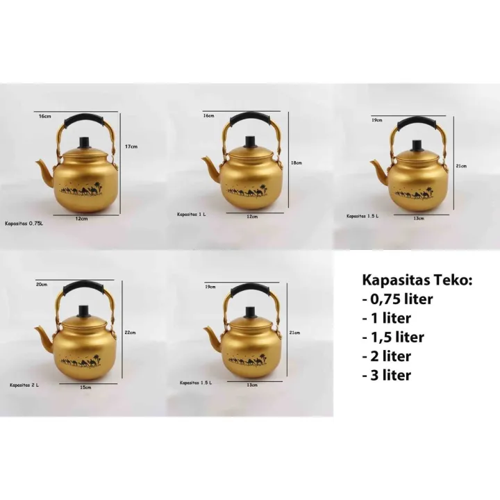 Teko Arab / Teko Air Zam Zam / Teko Emas Kuning 0.75L / 1L / 1.5L / 2L / 3L | Lazada Indonesia
