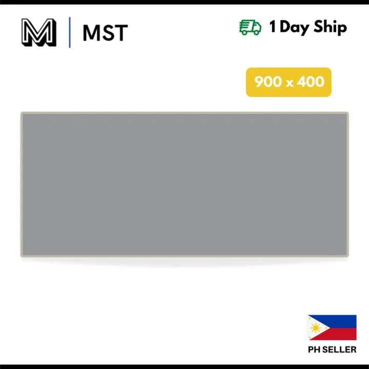 Extended Gray Gaming Mousepad 900x400 with Premium Texture and Stitched ...