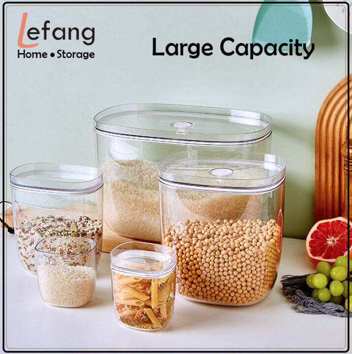 Lefang Large Capacity Airtight Food Storage Container Clear Pet Kitchen ...
