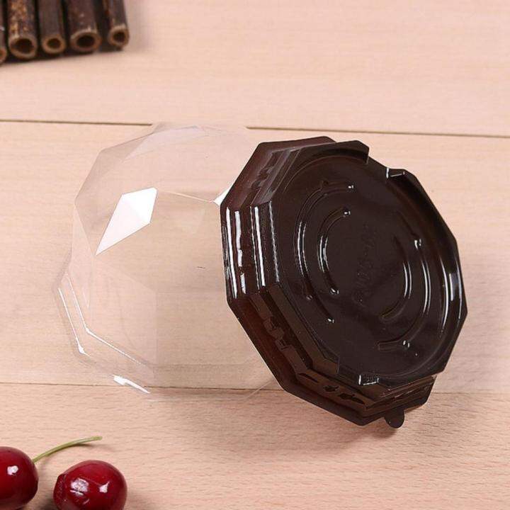 YAYAYAYI 100Pcs Pie Disposable Transparent Diamond Shaped Individual ...