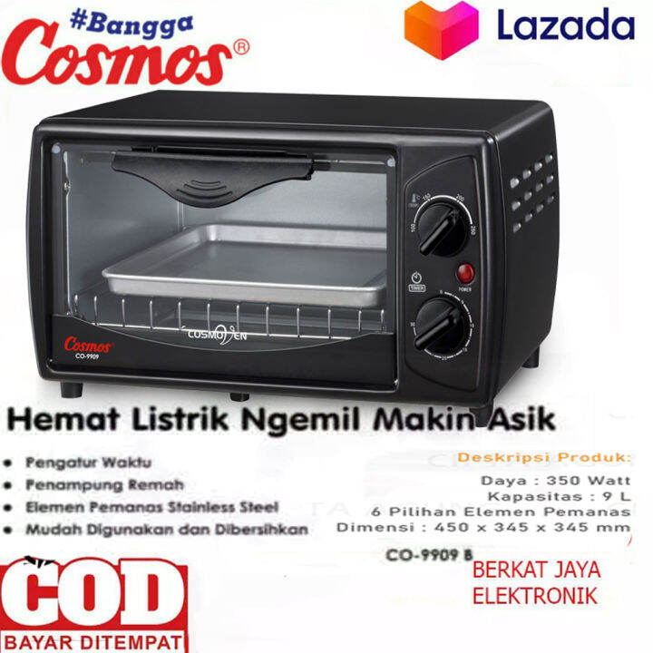 HARGA PROMO!! COSMOS OVEN 9 LITER 350WATT CO-9909B / CO 9909B / CO 9909 ...
