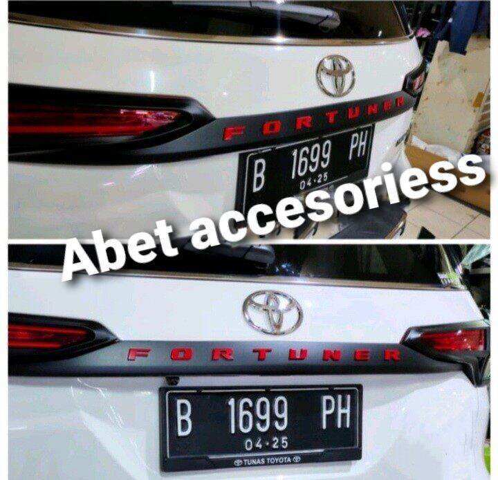 Trunklid all new Fortuner 2016 - 2020 hitam doff emblem merah | Lazada ...