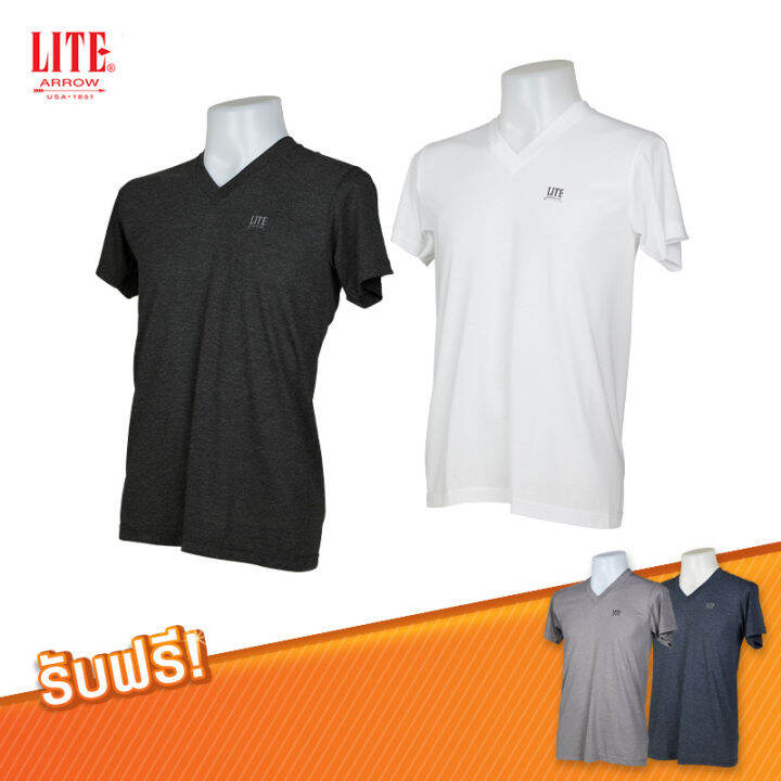 ARROW LITE เสื้อยืดคอวี ซื้อ 2 แถม 2 | Lazada.co.th