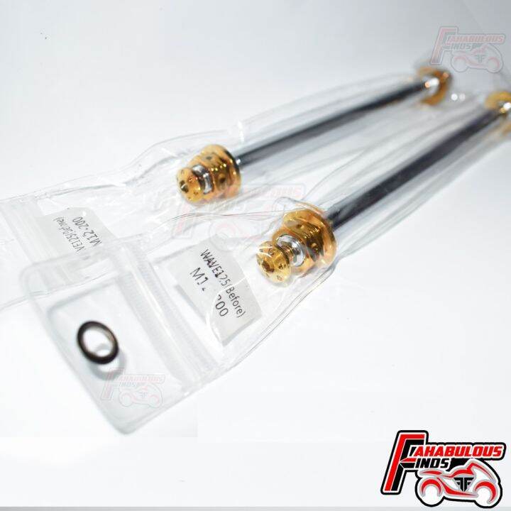 FRONT 200mm / REAR 218mm GOLD AXLE (EHE) FOR WAVE 125 FF Motorcycle ...